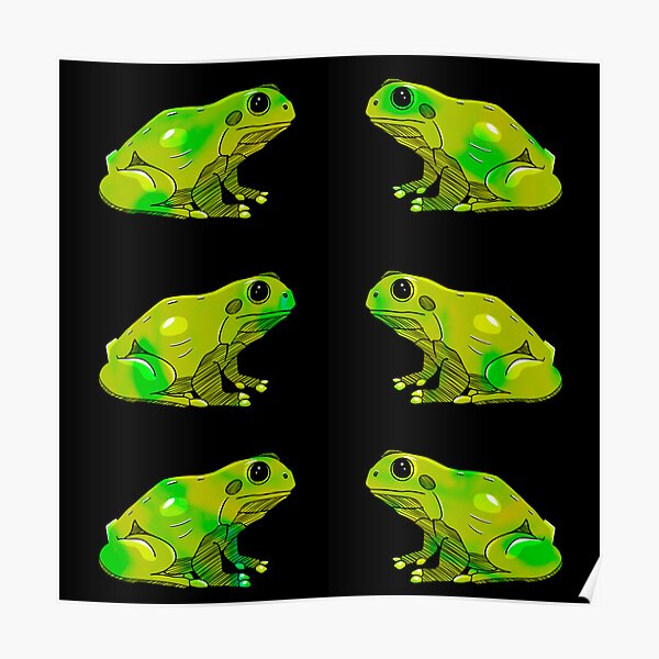"Neon Green Two-Tone Frog Sticker-pack" Poster for Sale by mikeymadness ...
