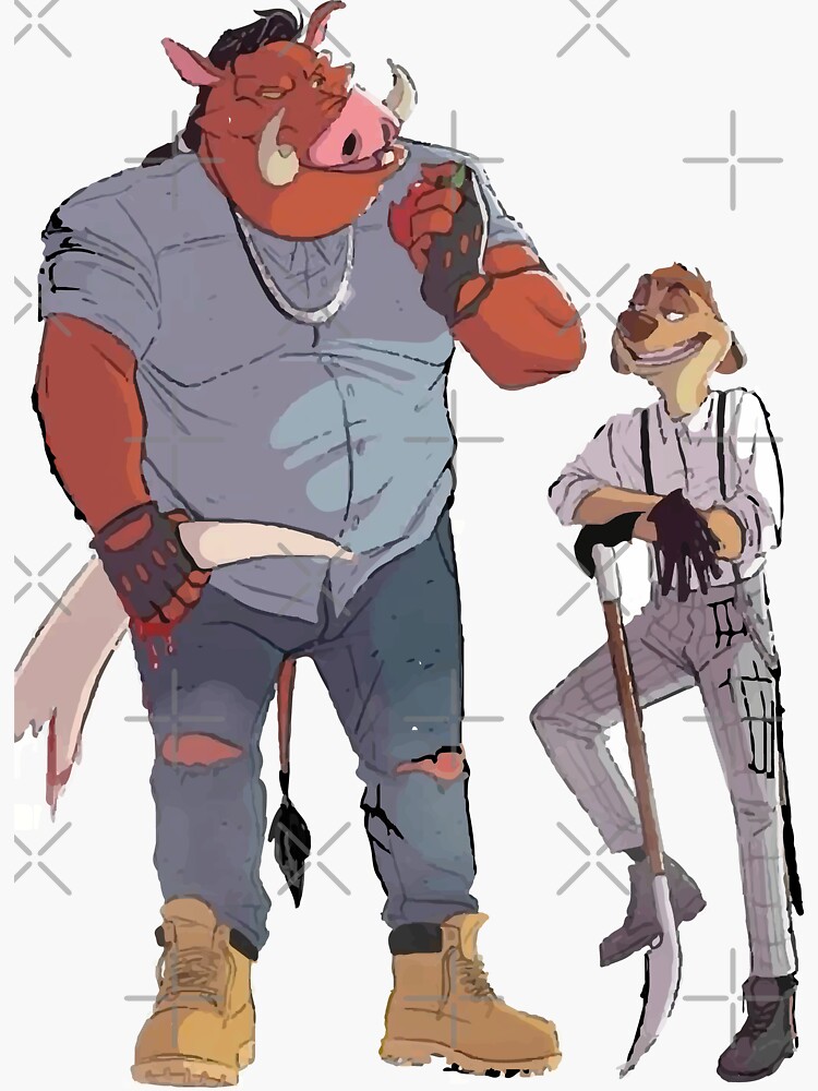 "Timon & Pumbaa" Sticker for Sale by elmourabit-art | Redbubble