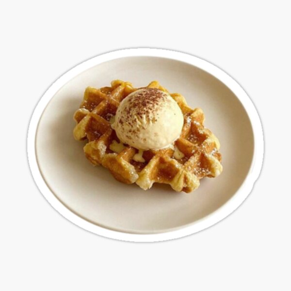 "Waffles with Vanilla Ice Cream" Sticker for Sale by Kito-Kato | Redbubble