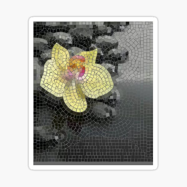 "Colourpop Yellow Orchid Mosaic" Sticker for Sale by graffica | Redbubble