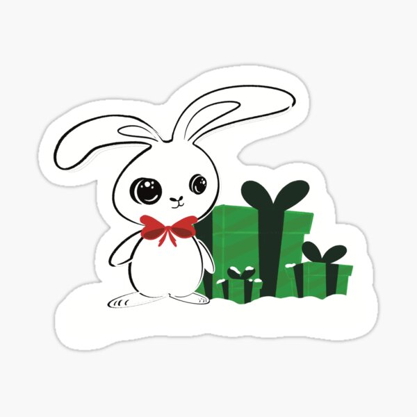 "White rabbit" Sticker for Sale by Anahit-Art | Redbubble