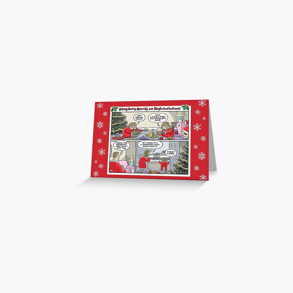 "Inflation Christmas" Greeting Card for Sale by MacKaycartoons | Redbubble