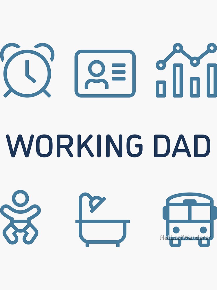 "Working Dad Icons" Sticker for Sale by NotLostWanderer | Redbubble