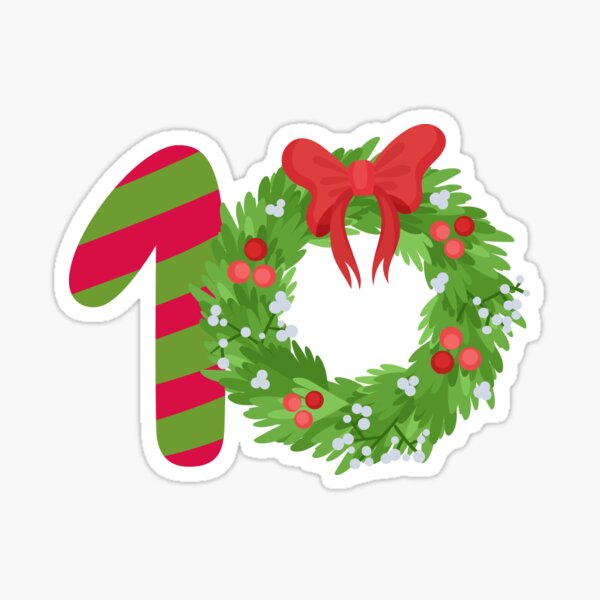 "Christmas Number 10. Advent Calendar Numbers" Sticker for Sale by ...