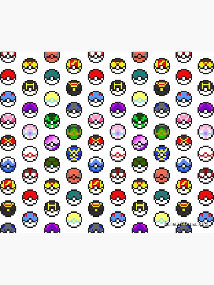 "Pixel Pokeballs" Poster by lonelyhumanoid | Redbubble