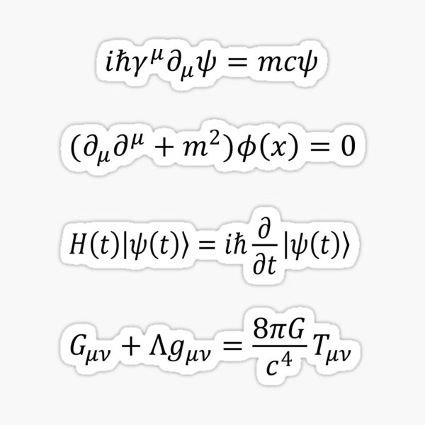 "Theoretical Physics Equations" Sticker for Sale by ScienceCorner ...