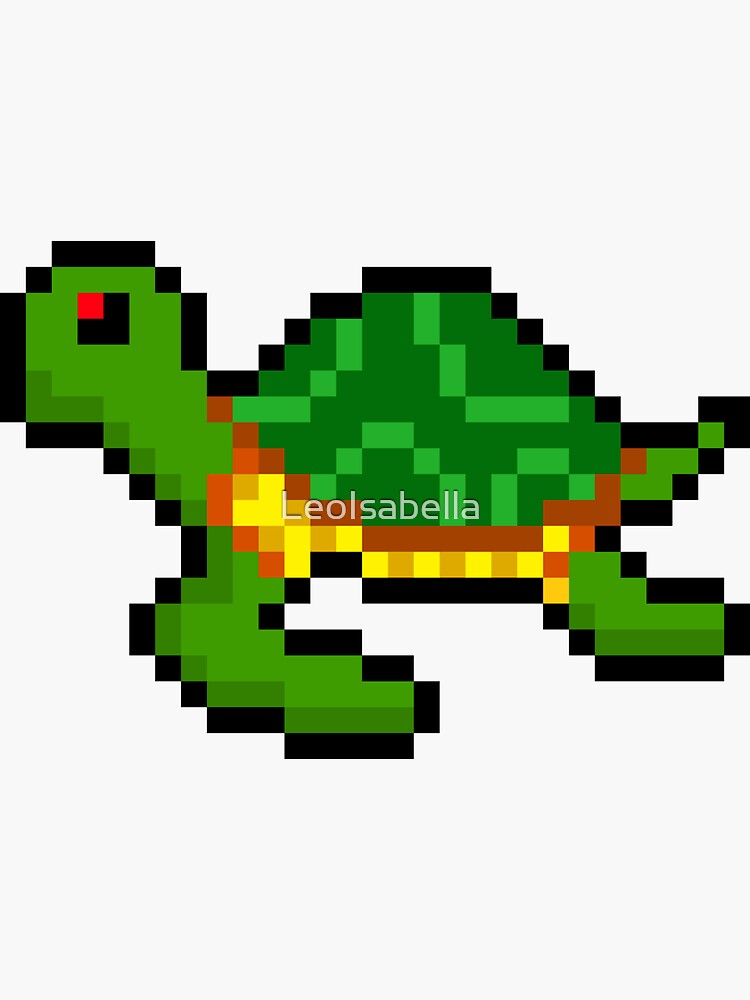 "CUTE PIXEL ART SEA TURTLE WITH RED EYE" Sticker for Sale by ...