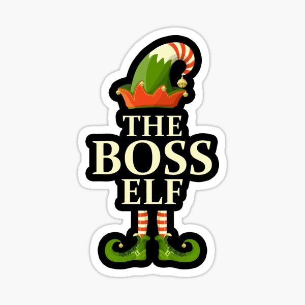 "The boss elf merry christmas" Sticker for Sale by Eisogun | Redbubble