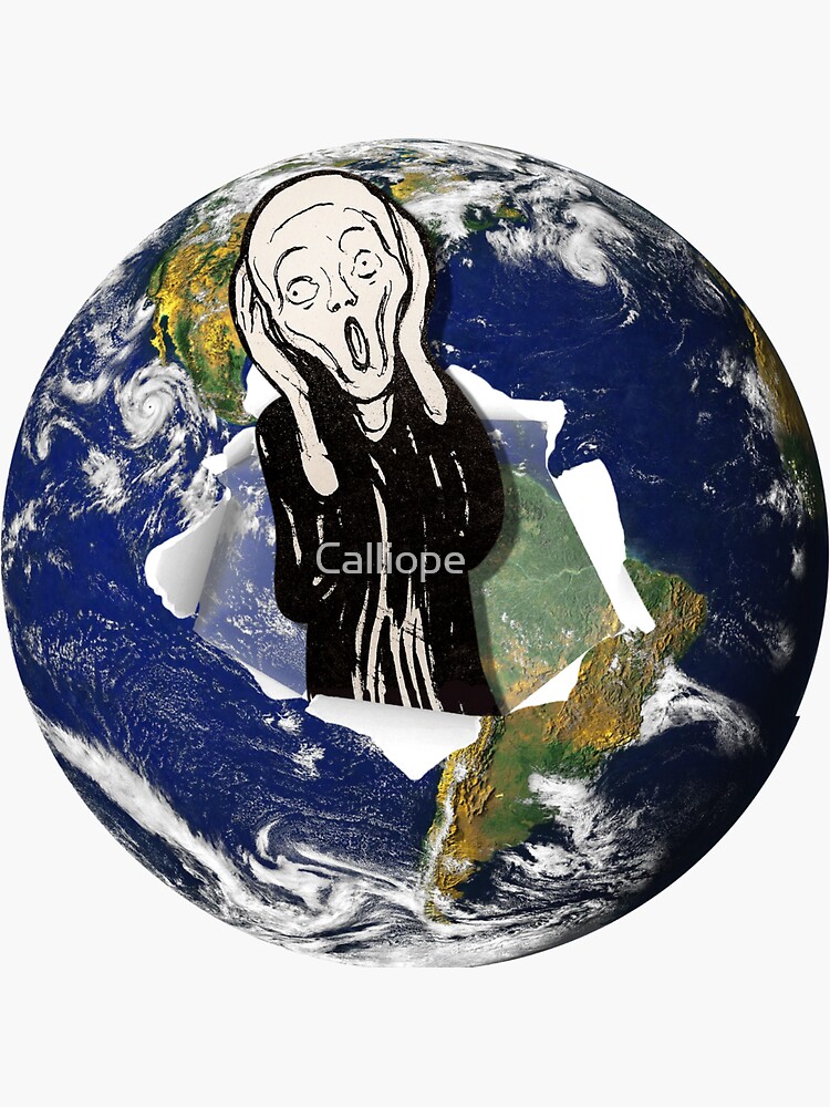 "Earth Screaming" Sticker for Sale by kathi-s-art | Redbubble