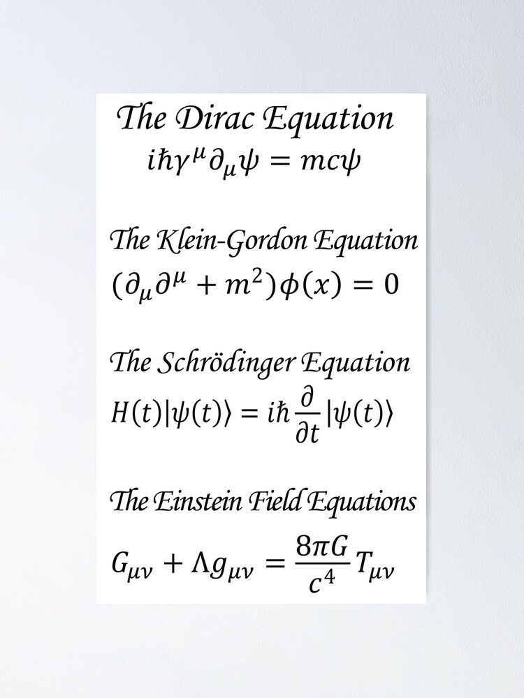 "Theoretical Physics Equations" Poster for Sale by ScienceCorner ...