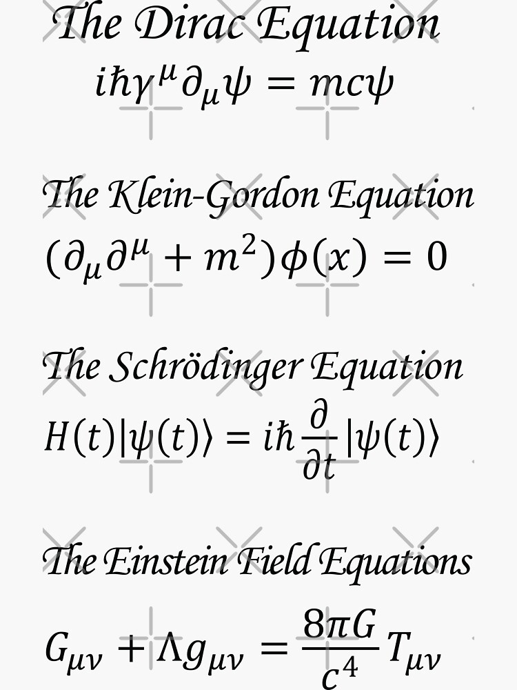 "Theoretical Physics Equations" Sticker for Sale by ScienceCorner ...