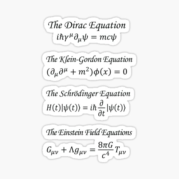 "Theoretical Physics Equations" Sticker for Sale by ScienceCorner ...