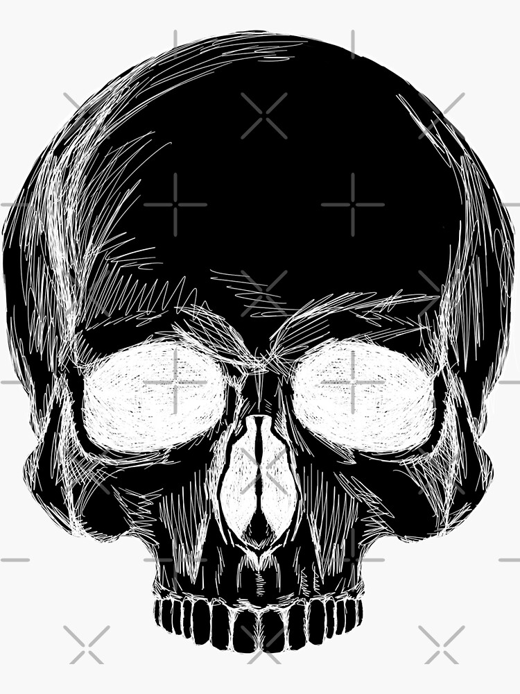 "Human skull inverted black" Sticker for Sale by Alittlelovebite ...