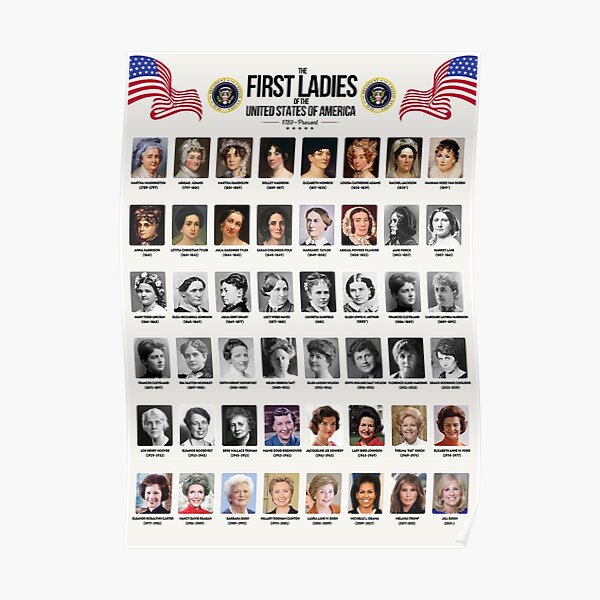 "The First Ladies of the United States" Poster for Sale by innasoyturk ...