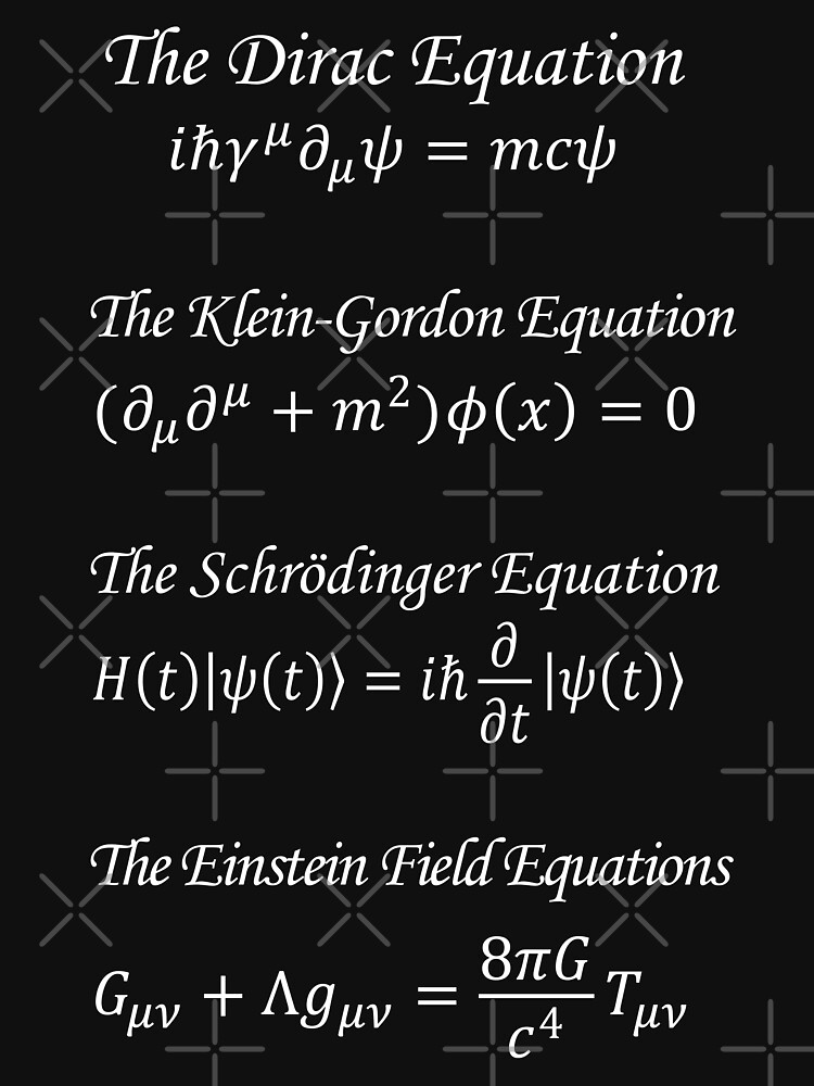 "Theoretical Physics Equations" T-shirt for Sale by ScienceCorner | Redbubble | physics t-shirts ...