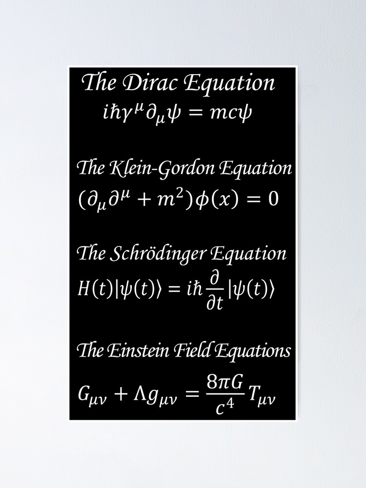 "Theoretical Physics Equations" Poster for Sale by ScienceCorner ...