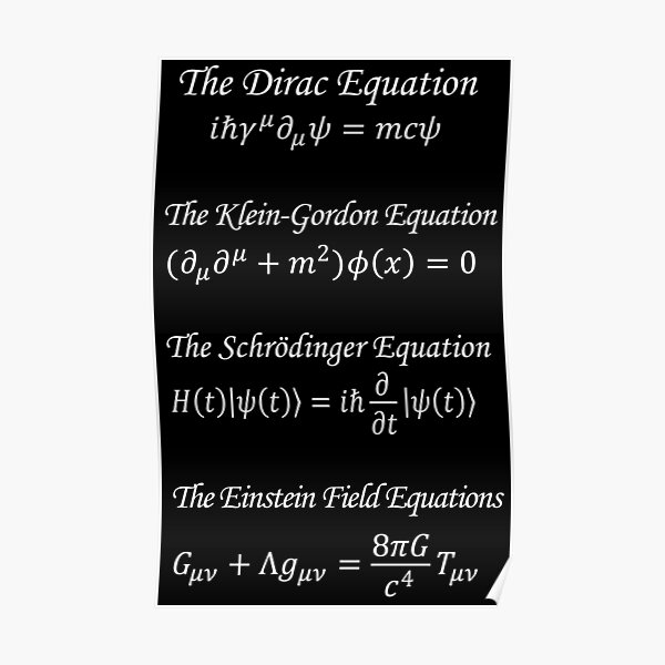 "Theoretical Physics Equations" Poster for Sale by ScienceCorner ...