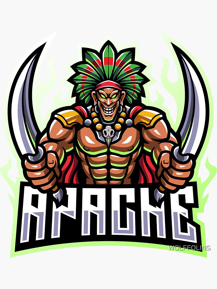"Apache" Sticker for Sale by WOLFFOLINS | Redbubble