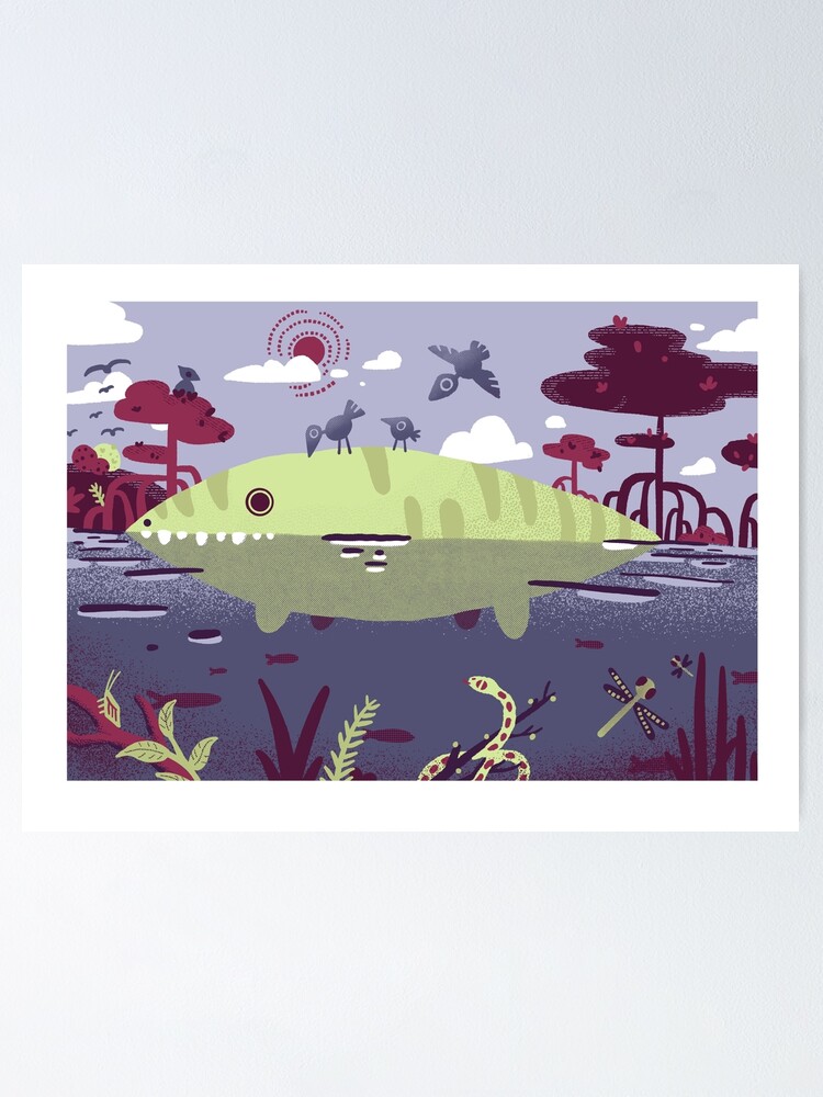 "Saltwater Crocodile in Mangrove Swamp" Poster for Sale by narwhalwall ...