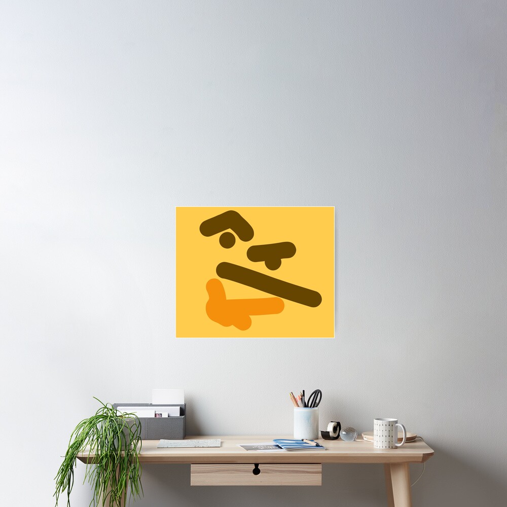 "Emote Thonk Thinking Emoji Face Meme Thonking" Poster for Sale by ...