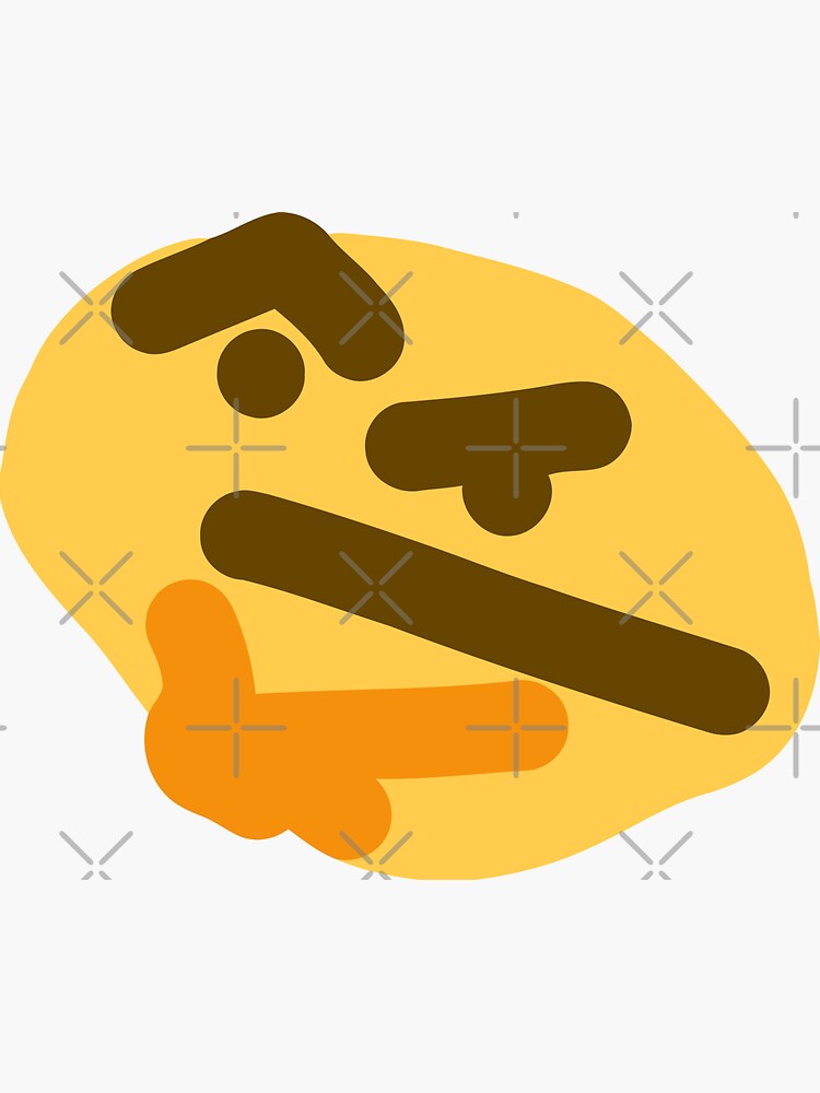 "Emote Thonk Thinking Emoji Face Meme Thonking" Sticker for Sale by ...