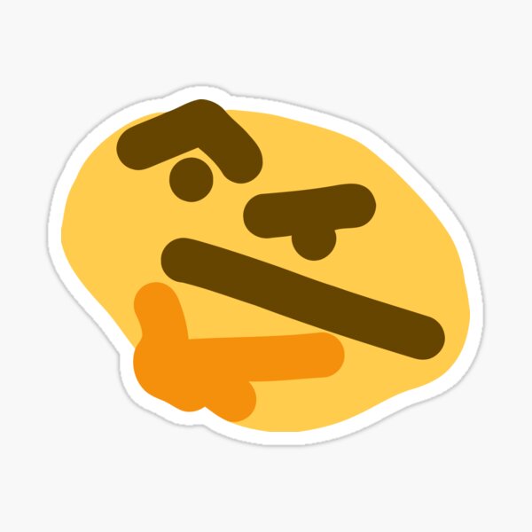 "Emote Thonk Thinking Emoji Face Meme Thonking" Sticker for Sale by ...