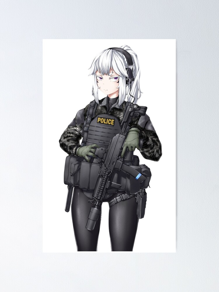 "Police Anime Girl" Poster for Sale by kittiescuties | Redbubble