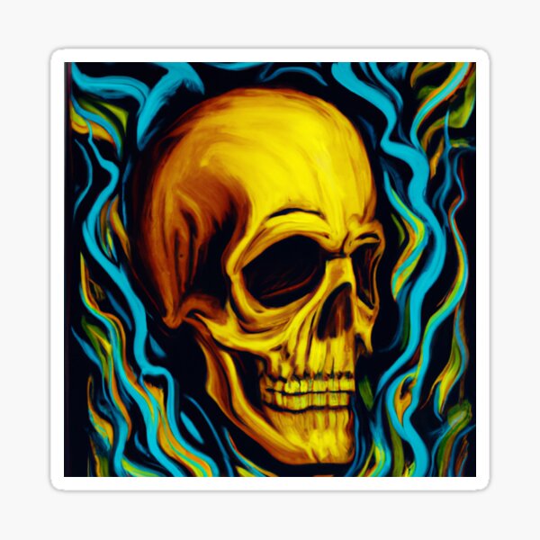 "Vincent Van Gogh Styled Skull Design Remake Starry Night Style ...