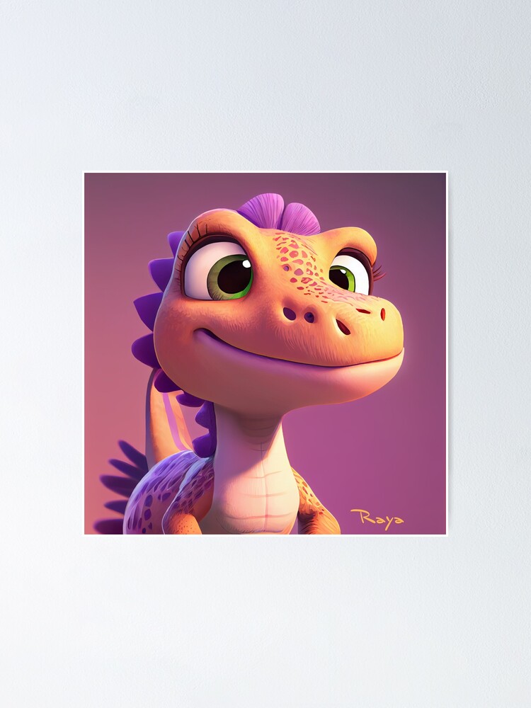 "Baby Dinosaur Dino Bambino - Raya" Poster for Sale by KOTOdesign ...