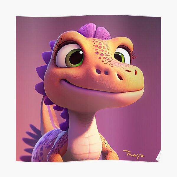 "Baby Dinosaur Dino Bambino - Raya" Poster for Sale by KOTOdesign ...
