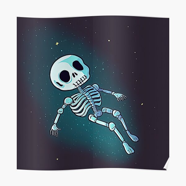 "Chilling Skeleton" Poster for Sale by Chillapy | Redbubble