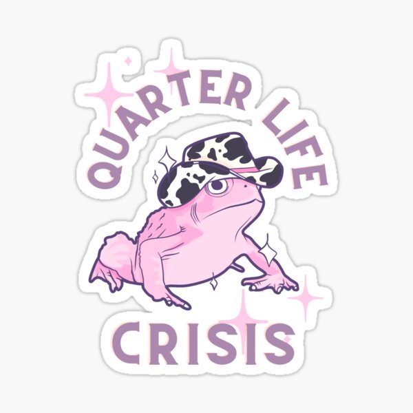 "Quarter Life Crisis Cowboy Frog" Sticker for Sale by scoutmercer ...