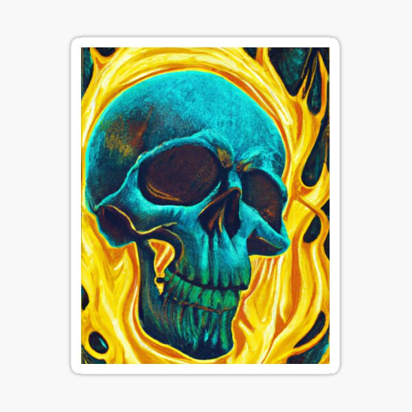 "Vincent Van Gogh Styled Skull Design Remake Starry Night Style ...