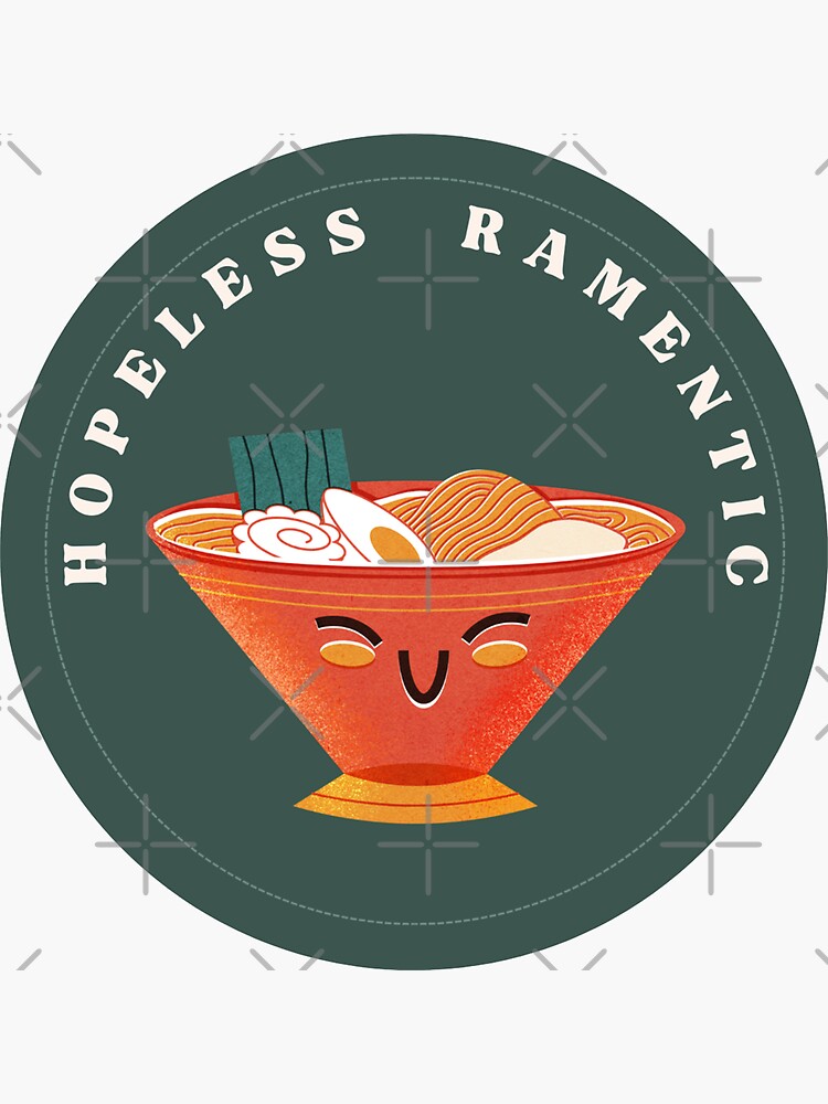 "Hopeless ramentic" Sticker for Sale by ArtAndDesignA | Redbubble