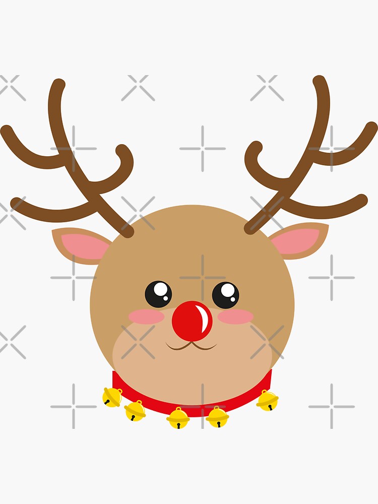 "christmas reindeer, rudolf" Sticker for Sale by yessebel | Redbubble