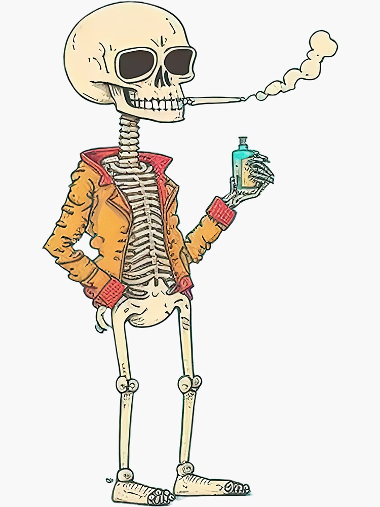 "Chilling Skeleton" Sticker for Sale by Chillapy | Redbubble