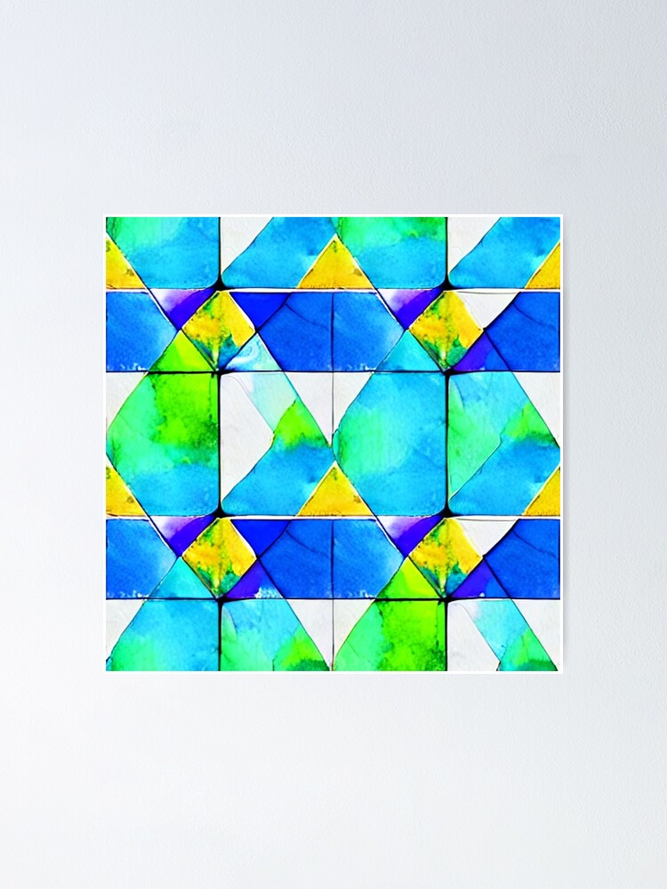 "Seamless Watercolor Triangular Prism Pattern #7" Poster for Sale by ...