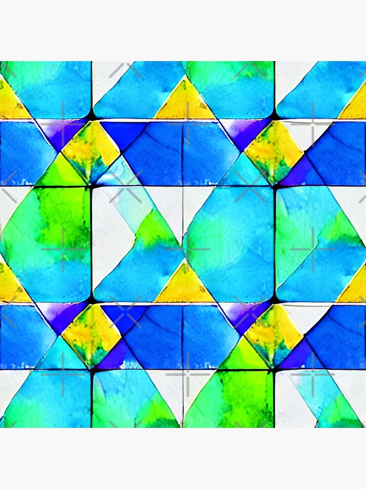 "Seamless Watercolor Triangular Prism Pattern #7" Sticker for Sale by ...