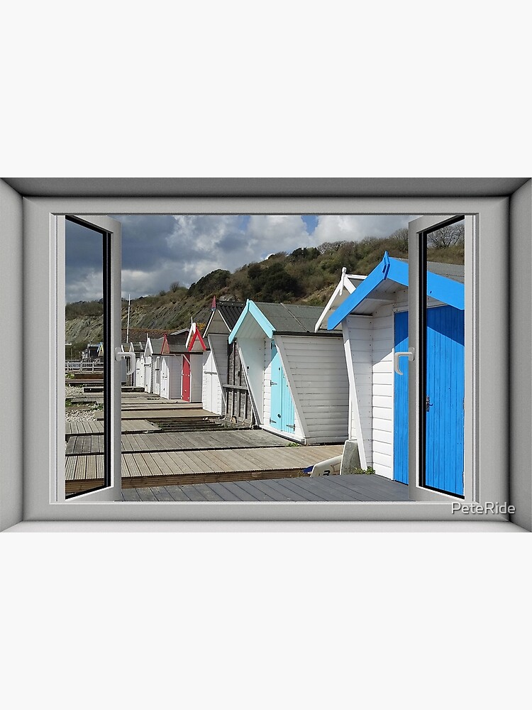 "Beach Huts Through The Window" Poster for Sale by PeteRide | Redbubble