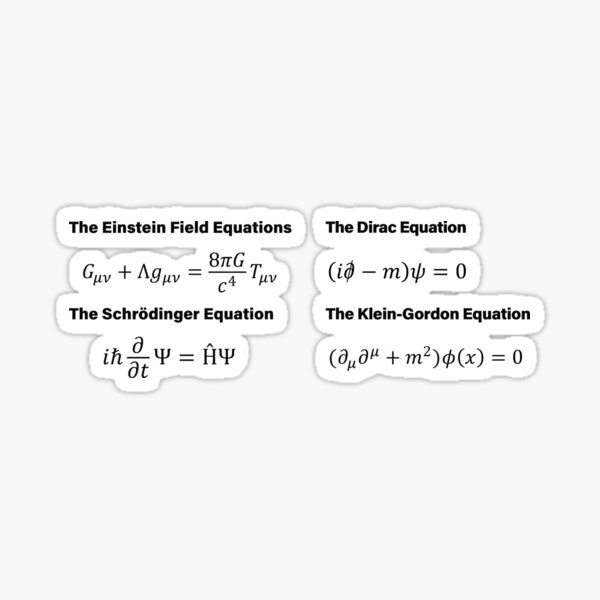 "Theoretical Physics Equations" Sticker for Sale by ScienceCorner ...