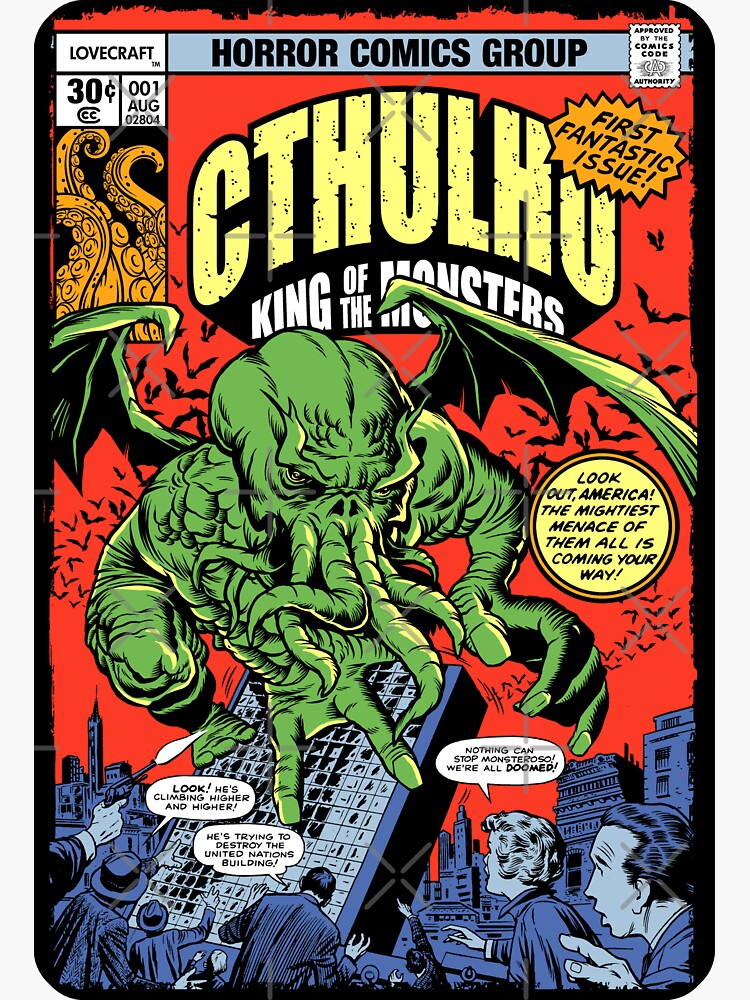 "CTHULHU COMIC " Sticker for Sale by MINION-FACTORY | Redbubble