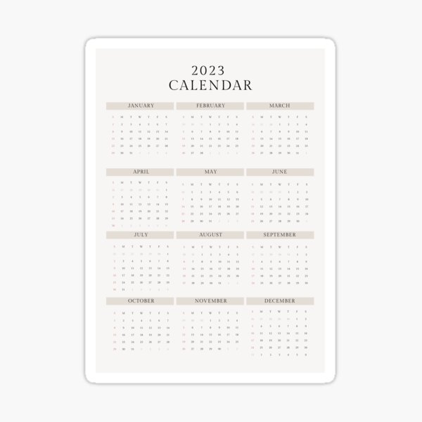 "2023 planner yearly calendar " Sticker for Sale by nohaz | Redbubble
