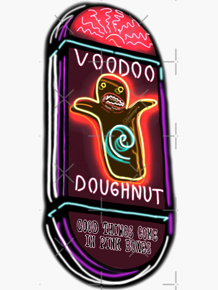"Voodoo Doughnut Sign" Sticker for Sale by cailiecreates | Redbubble