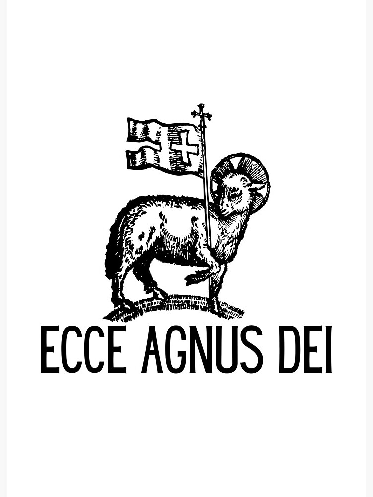 "Ecce Agnus Dei catholic latin phrase" Art Board Print for Sale by ...