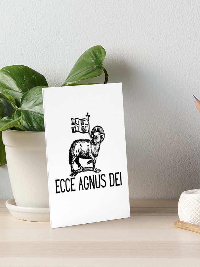 "Ecce Agnus Dei catholic latin phrase" Art Board Print for Sale by ...