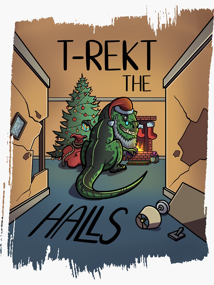 "T-rex Santa Claus" Sticker for Sale by GabeMastracci | Redbubble