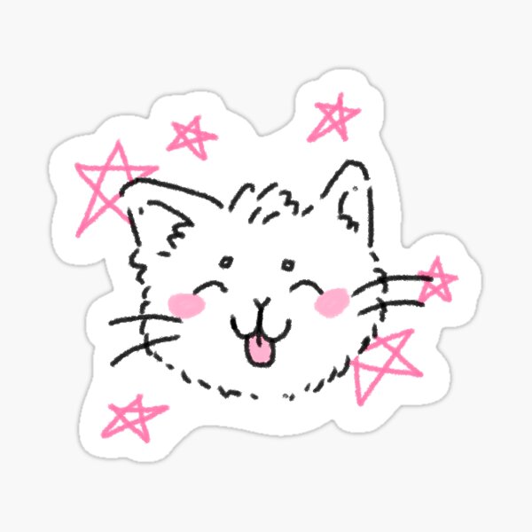 "Funky star cat sticker" Sticker for Sale by kunxdux | Redbubble