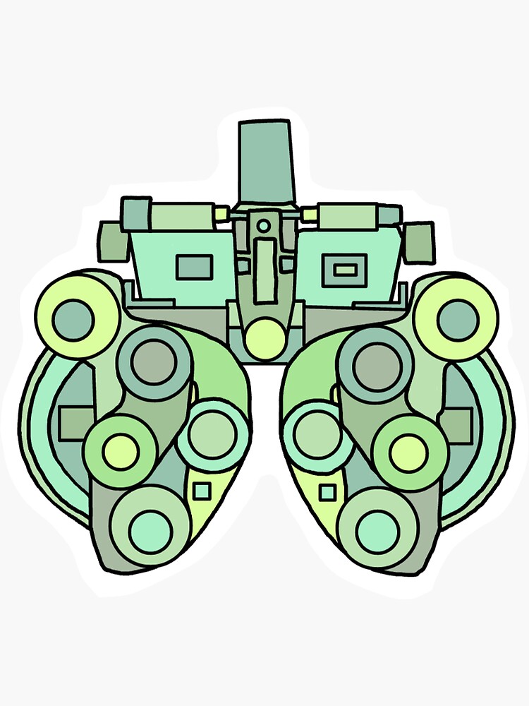 "Phoropter in Green " Sticker for Sale by TheEyeFanatic | Redbubble