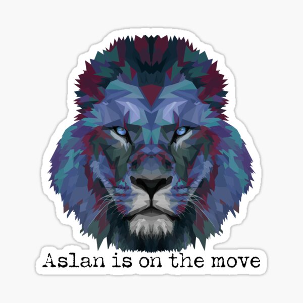 "Aslan is on the Move" Sticker for Sale by pickjesusktkeit | Redbubble