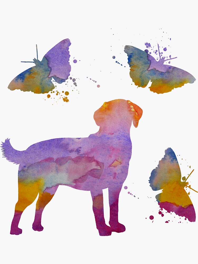"Labrador Art, Dog Butterfly Art, Dogs And Butterflies" Sticker for ...